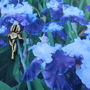 Gold Iris Lapel Pin- CC621- Iris, Flowers, Perennials, Gardens, Florist ...