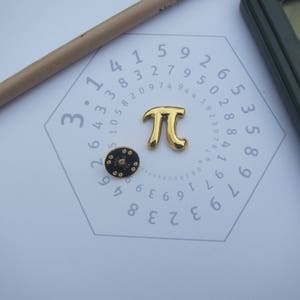 Gold Pi Lapel Pin- CC295G- Math Pins for Mathematicians, Math Teachers ...