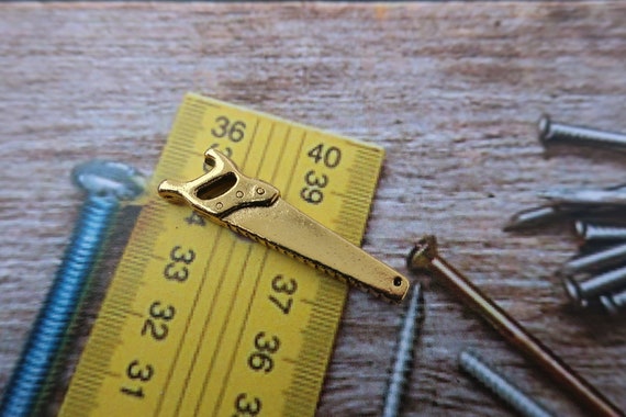 Saw Gold Dipped Pewter Lapel Pin-CC143G Saw Tools | Etsy
