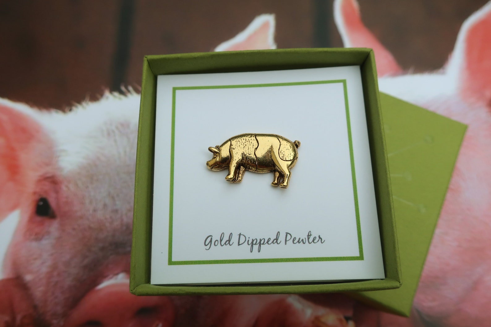 Pig Gold Dipped Pewter Lapel Pin CC102G 4H Livestock Farm | Etsy