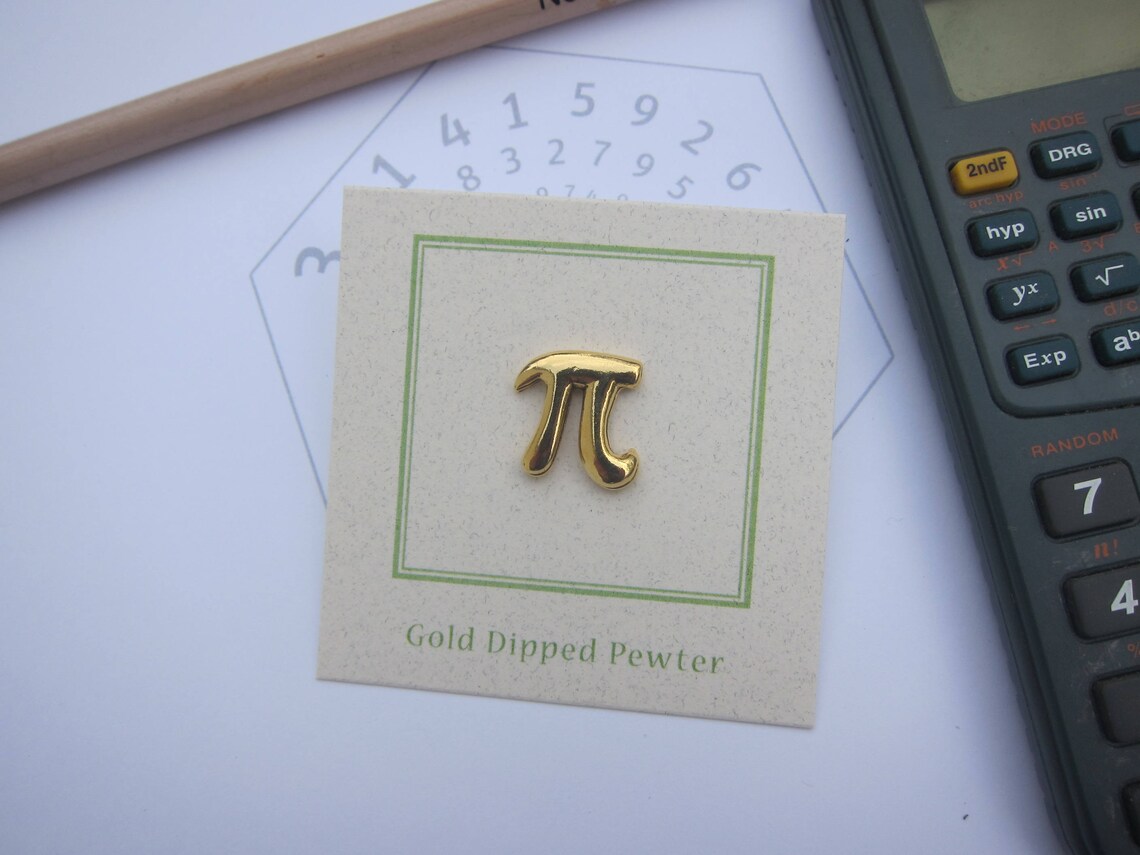 Gold Pi Lapel Pin CC295G Math Pins for Mathematicians Math | Etsy