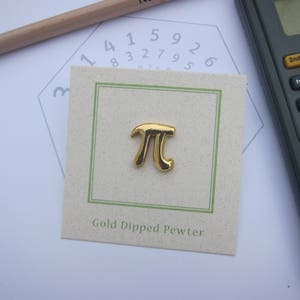 Gold Pi Lapel Pin- CC295G- Math Pins for Mathematicians, Math Teachers ...