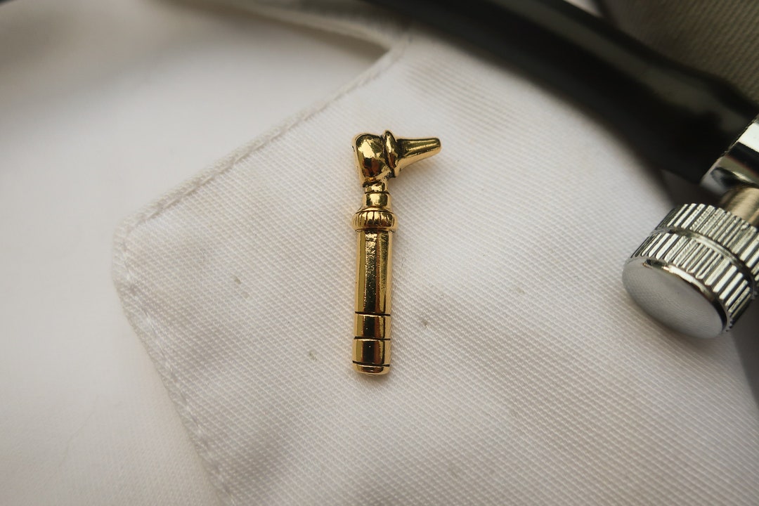 Otoscope Gold Dipped Pewter Lapel Pin- CC650- Ear, Auriscope, Medical ...