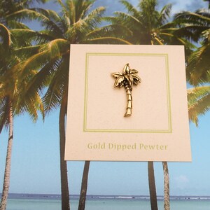Gold Palm Tree Lapel Pin- CC551G- Coconut Tree, Tropical, Trees ...
