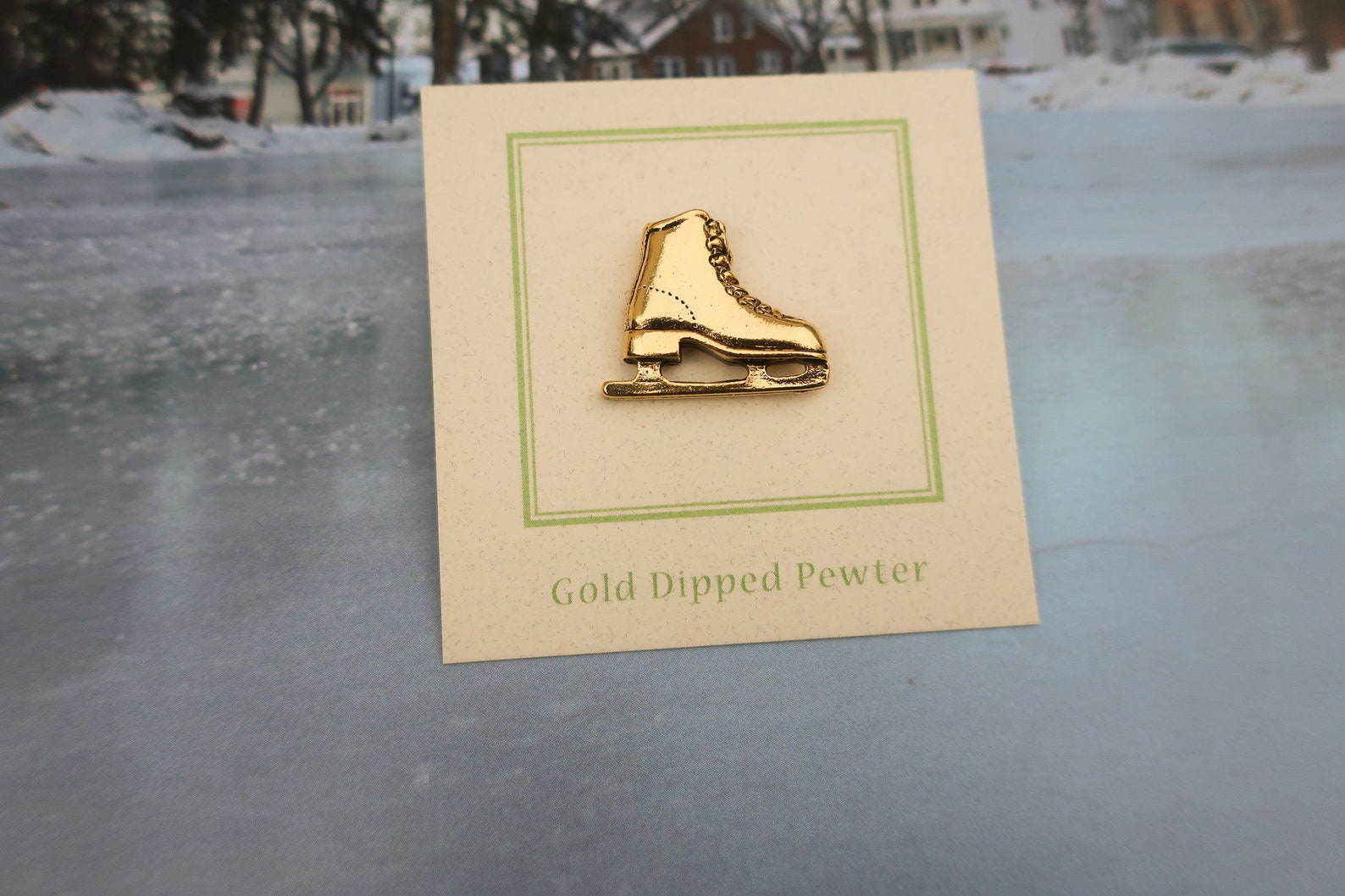 Gold Figure Skate Lapel Pin CC218G Figure Skate Ice Skate | Etsy