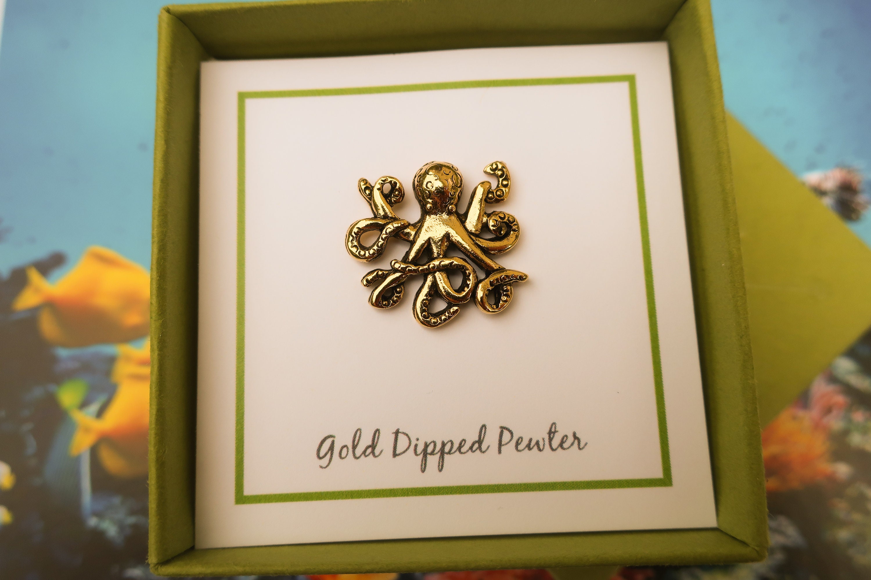 Octopus Gold Dipped Pewter Lapel Pin CC661G Octopuses | Etsy