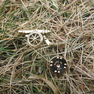Gold Cannon Lapel Pin- CC340G- Artillery and War Weapons, Civil War ...