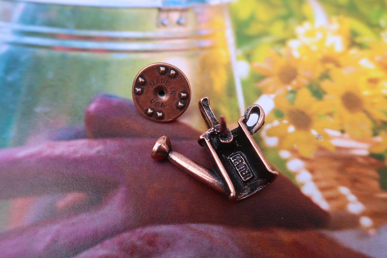 Watering Can Copper Dipped Pewter Lapel Pin CC161C Watering - Etsy
