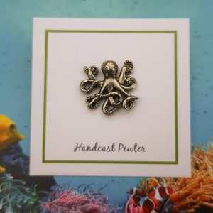 Octopus Lapel Pin- CC661- Octopuses, Aquarium, Ocean, Sea Animals, and ...
