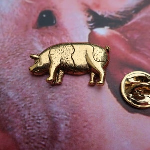 Pig Gold Dipped Pewter Lapel Pin- CC102G- 4H, Livestock, Farm, Piglets ...