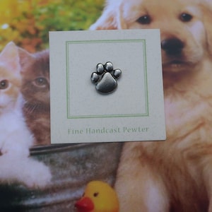 Paw Print Lapel Pin - CC269- Pins for Pet Lovers- Dog Paw Pin- Cat Paw ...