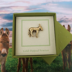 Donkey Gold Dipped Pewter Lapel Pin-cc453g- Farm Animals, Donkey ...