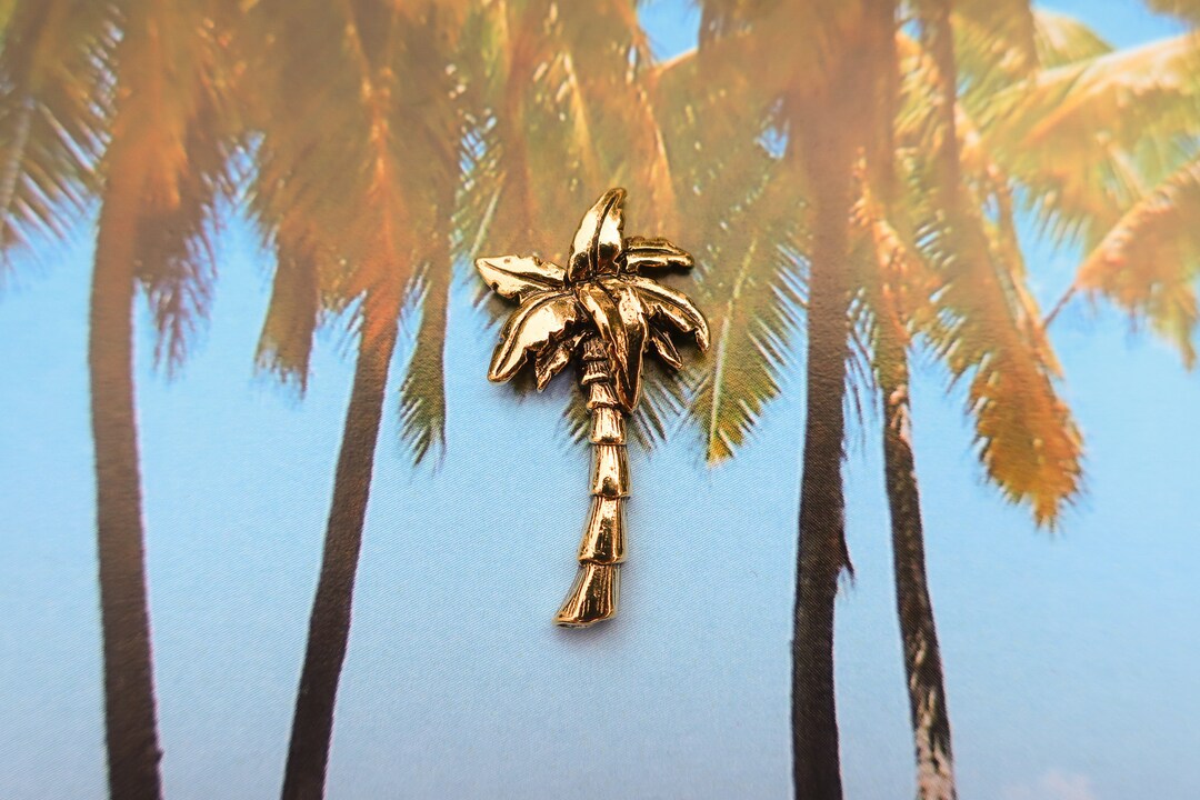 Gold Palm Tree Lapel Pin- CC551G- Coconut Tree, Tropical, Trees ...