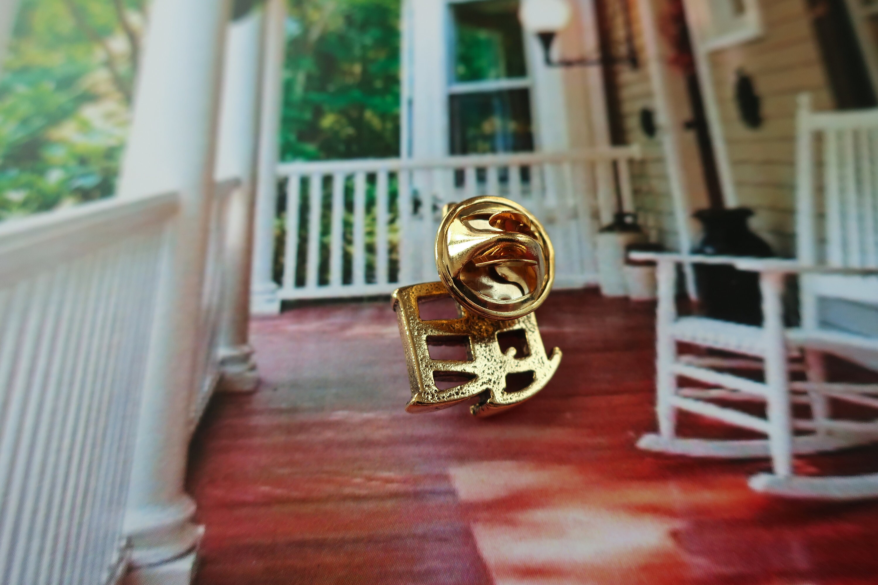 Rocking Chair Gold Dipped Pewter Lapel Pin- CC483G- Front Porch, Porch ...