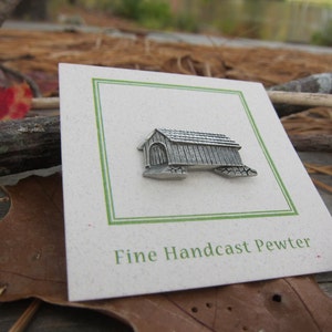 Covered Bridge Lapel Pin- CC109- Timber Truss Bridge, Enclosed Bridge ...