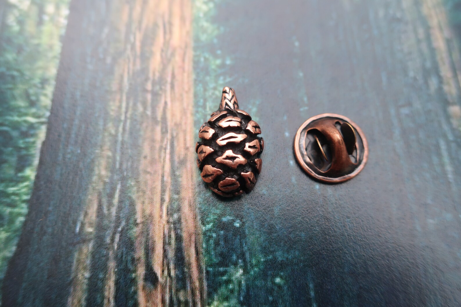 Redwood Cone Copper Dipped Pewter Lapel Pin- CC461C- Red Wood Pine Cone ...
