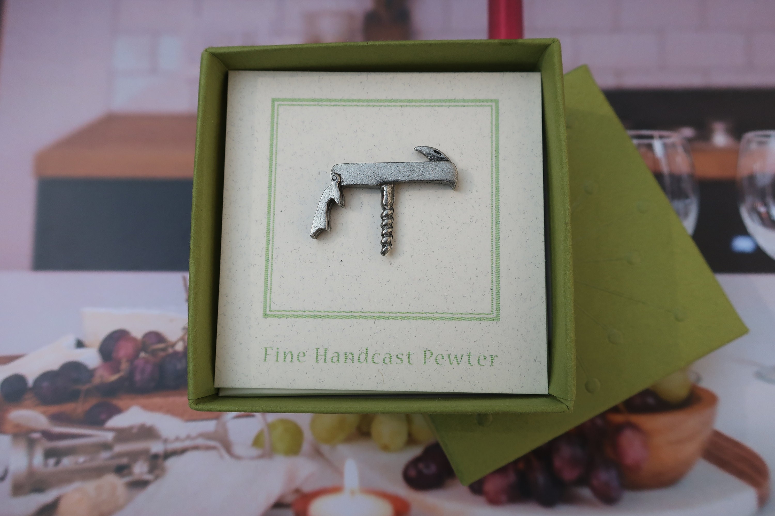 Waiter's Corkscrew Lapel Pin CC258 Pewter Wine and - Etsy
