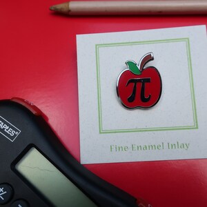 Apple Pi Enamel Lapel Pin- EP115- Pi, Math, Pi Day, and Math Teacher ...