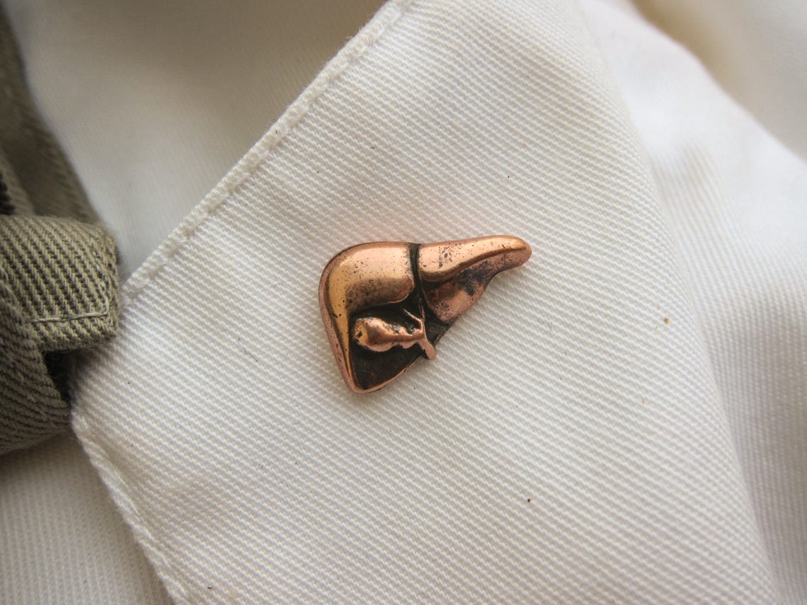 Copper Liver Lapel Pin CC519C Medical and Anatomy Lapel Pins | Etsy