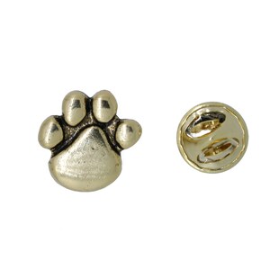 Paw Print Gold Lapel Pin - CC269G- Pins for Pet Lovers- Dog Paw Pin ...