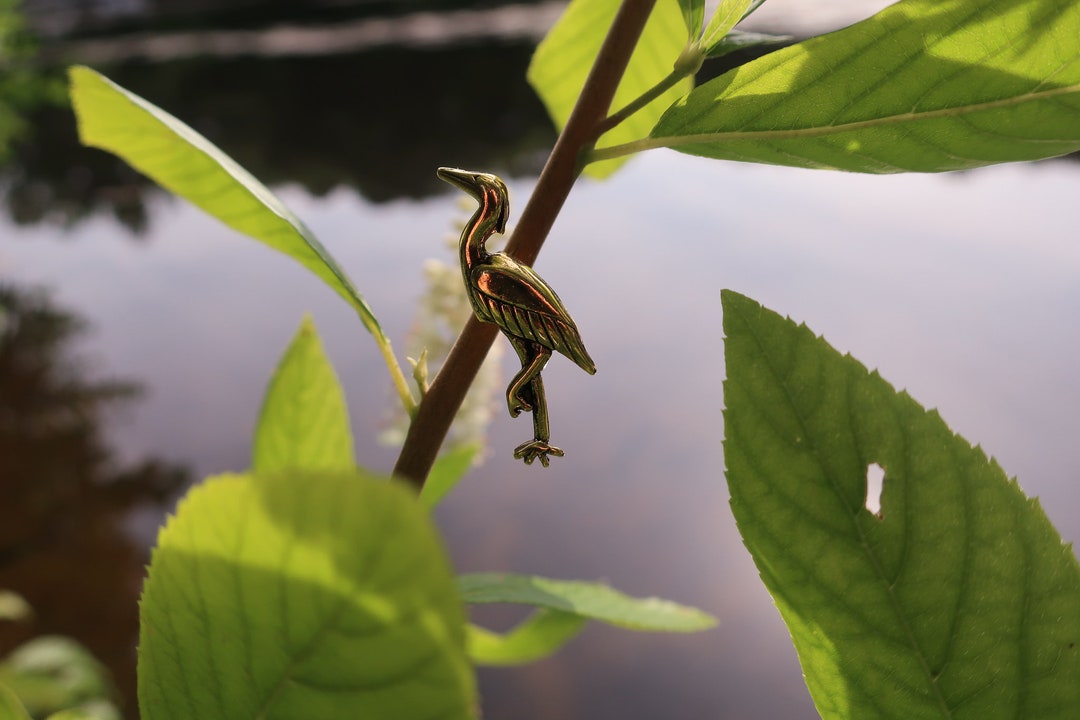 Heron Gold Dipped Pewter Lapel Pin- CC474G- Freshwater Birds, Coastal ...