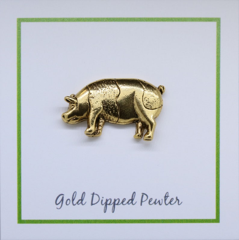 Pig Gold Dipped Pewter Lapel Pin CC102G 4H Livestock Farm - Etsy