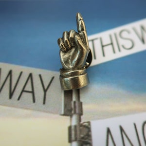Pointing Finger Pewter Lapel Pin - CC178- This Way, Hands, Number 1 ...