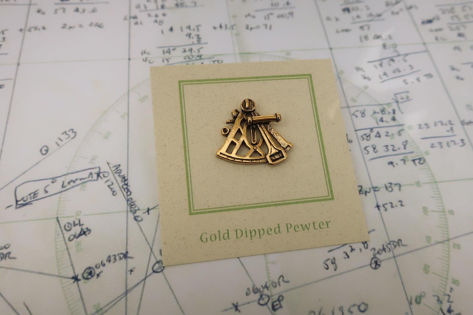 Sextant Gold Dipped Pewter Lapel Pin CC165G Navigation - Etsy