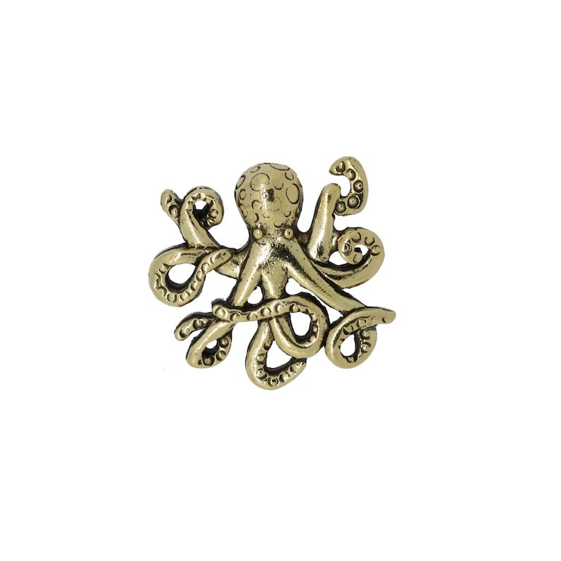 Octopus Gold Dipped Pewter Lapel Pin- CC661G- Octopuses, Aquarium ...