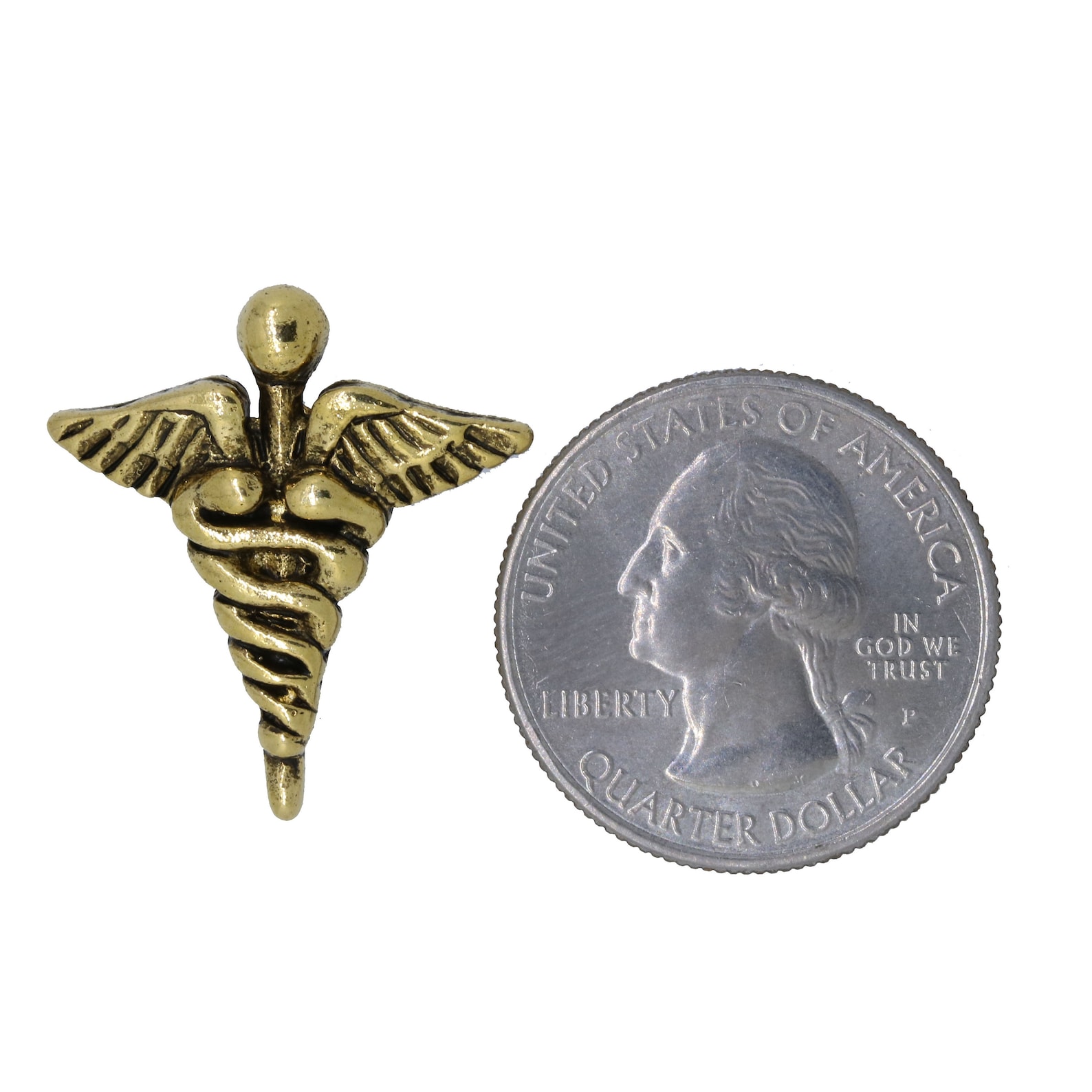 Gold Caduceus Lapel Pin- CC599G- Pharmacy, Medicine, Hospital, and ...