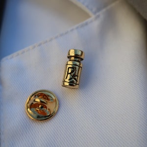 Gold Immunization Vial Lapel Pin- CC426G- Prescription, Pharmacist, and ...