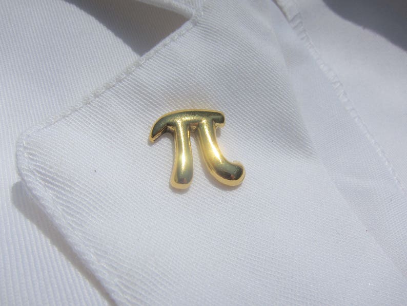 Gold Pi Lapel Pin CC295G Math Pins for Mathematicians Math | Etsy