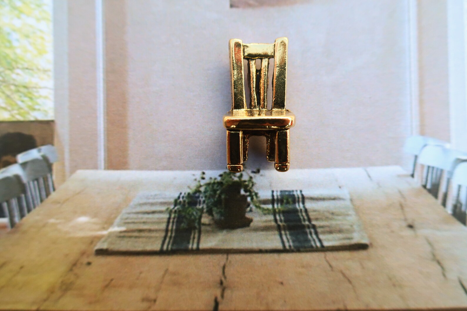 Chair Gold Dipped Pewter Lapel Pin CC149G Chair Furniture | Etsy