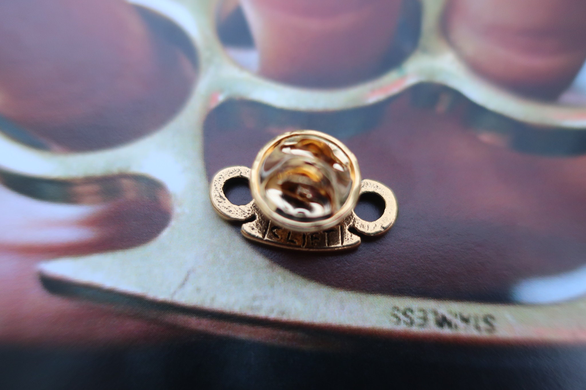 Brass Knuckles Lapel Pin in Gold-cc525g - Etsy