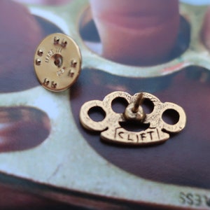 Brass Knuckles Lapel Pin in Gold-cc525g - Etsy