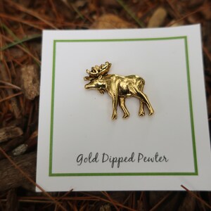 Moose Gold Dipped Pewter Lapel Pin - CC131G- Moose, Elk, Nature ...