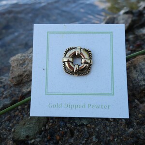 Gold Life Preserver Lapel Pin- CC435G- Water Safety, Flotation Device ...