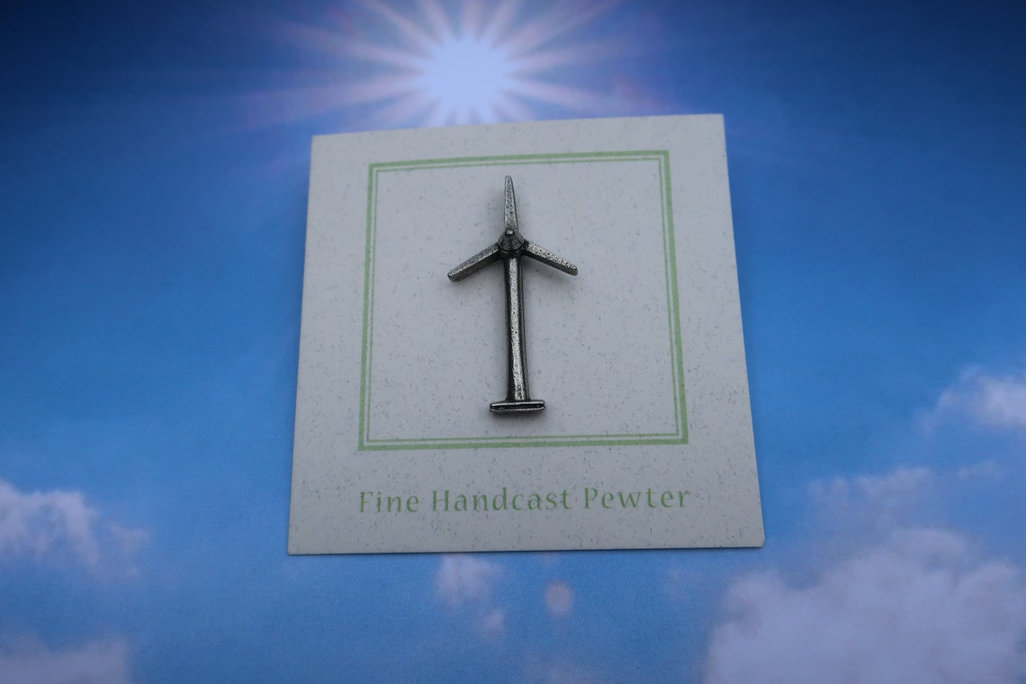 Wind Turbine Lapel Pin CC387 Clean Energy Solar Energy - Etsy
