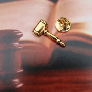 Gold Gavel Lapel Pin-cc553g-law, Courts of Law, Succession, Mallet, and ...