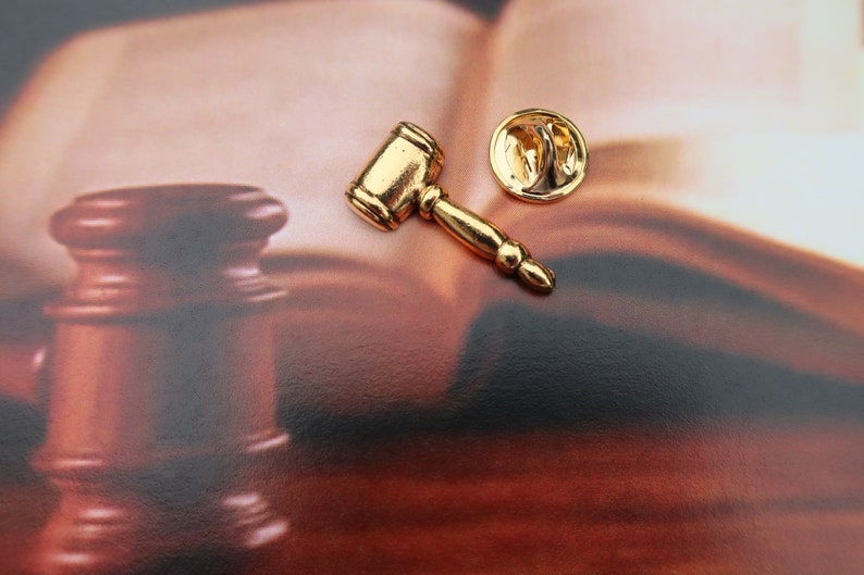 Gold Gavel Lapel Pin-cc553g-law, Courts of Law, Succession, Mallet, and ...