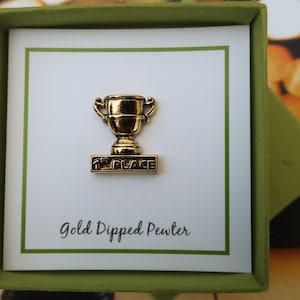 1st Place Trophy Gold Dipped Pewter Lapel Pin - CC317G- 1st Place ...
