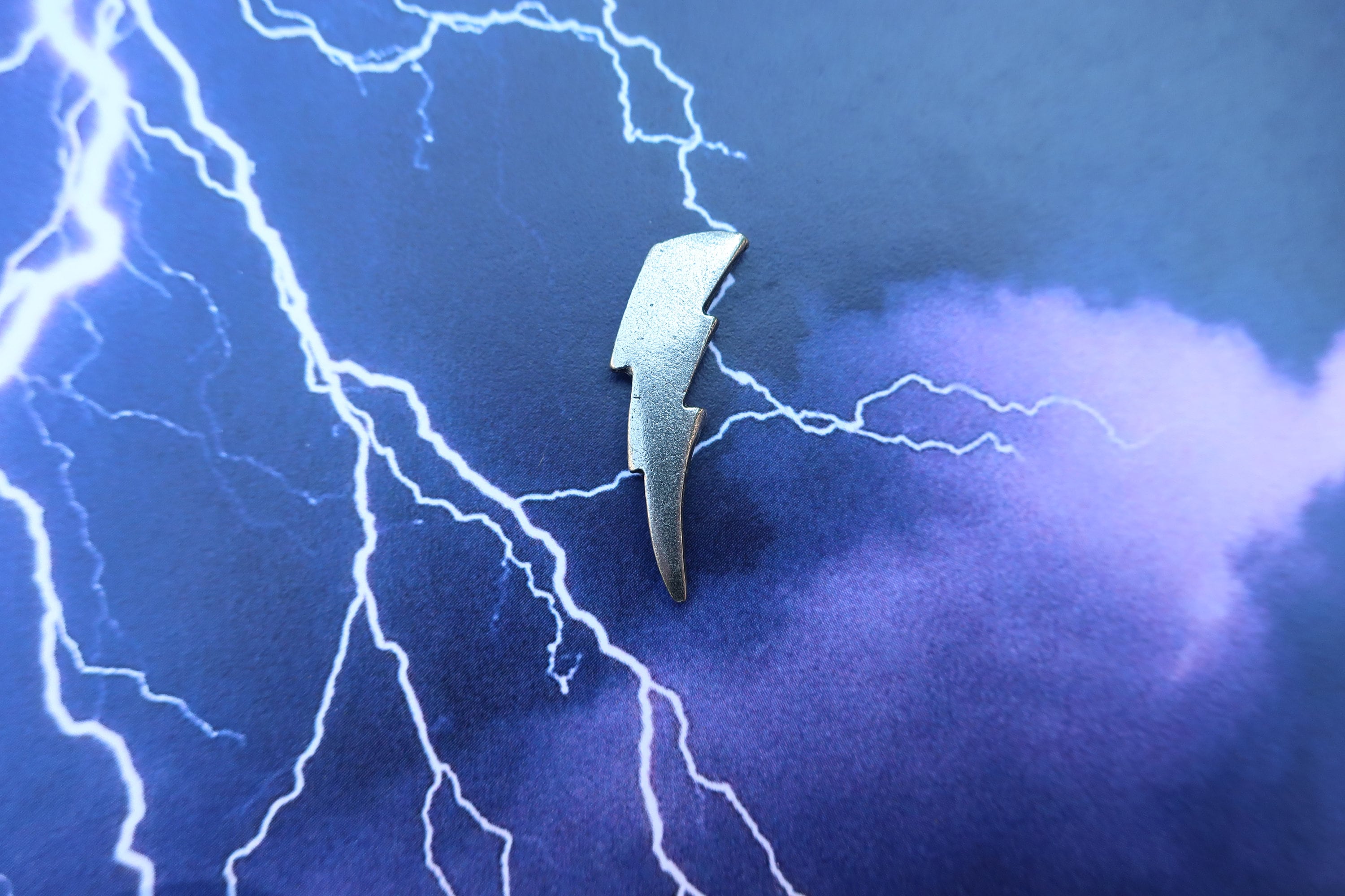 Lightning Bolt Pewter Lapel Pin CC575 Lightning | Etsy