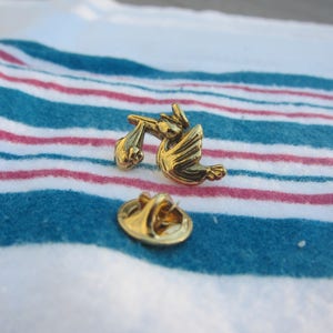 Gold Stork Lapel Pin- CC552G- Baby, Baby Shower and Labor and Delivery ...