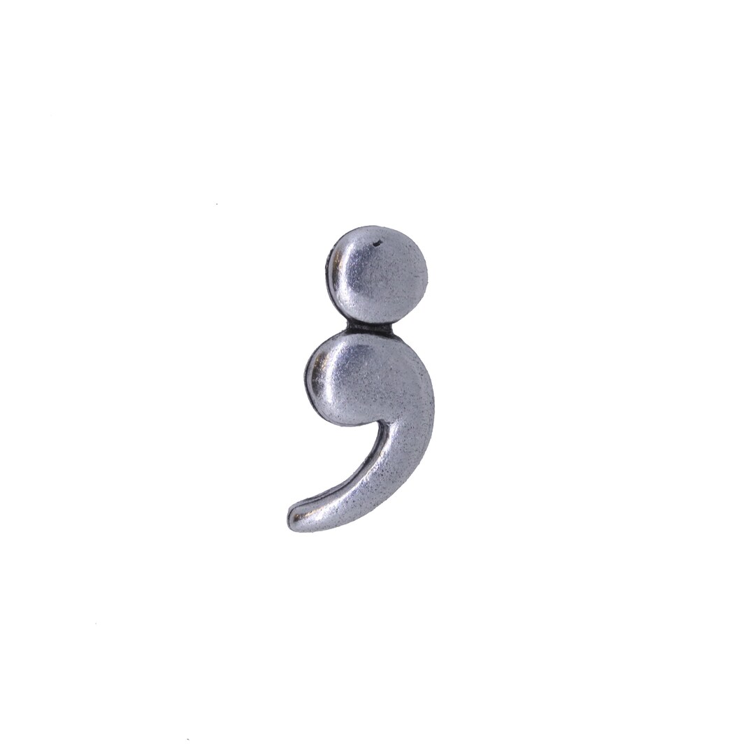 Semicolon Pewter Lapel Pin- CC723- Mental Health and Suicide Prevention ...