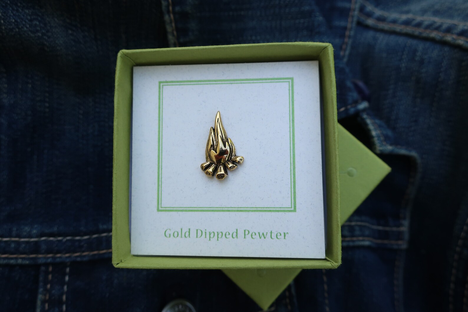 Gold Campfire Lapel Pin CC520G Camping Camp Fire Summer | Etsy