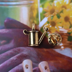 Watering Can Gold Dipped Pewter Lapel Pin- CC161G- Watering Can, Garden ...