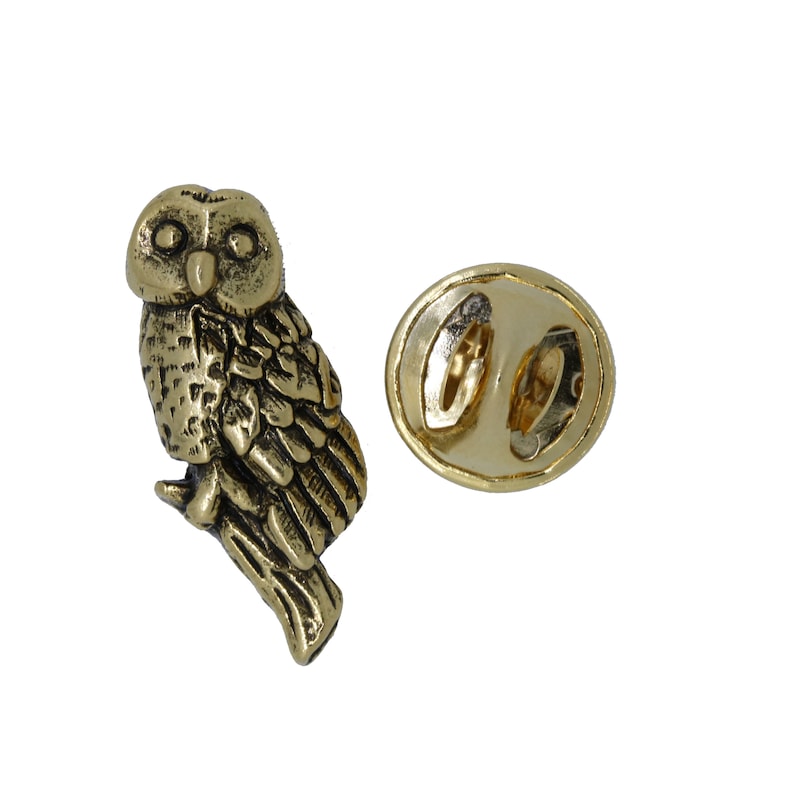 Gold Owl Lapel Pin-cc443g- Bird, Nocturnal Animals, Wildlife, Woodland ...