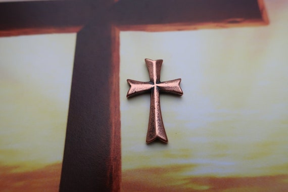 Cross Copper Dipped Pewter Lapel Pin CC617C Religious and - Etsy