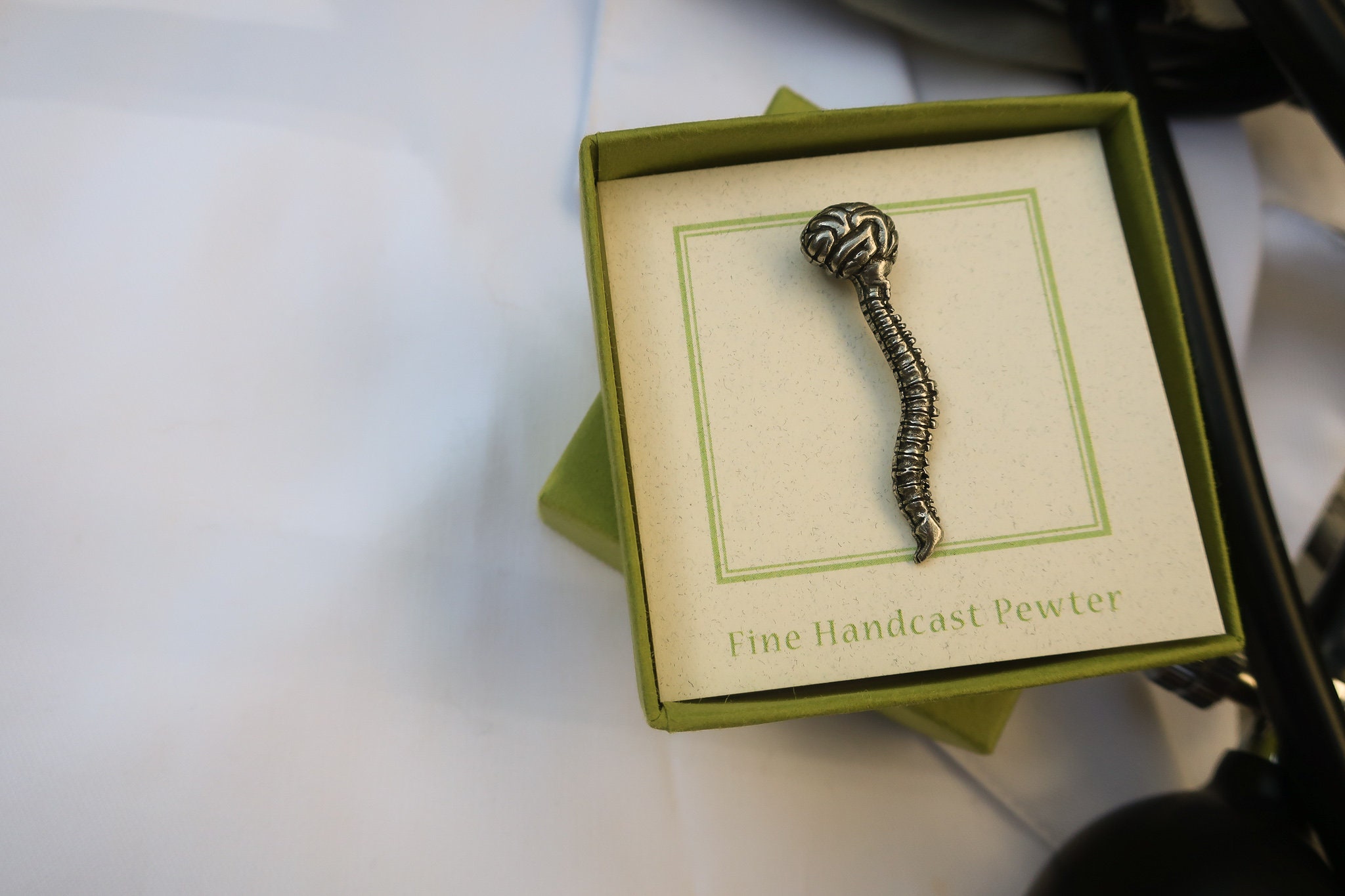Brain and Spine Pewter Lapel Pin-cc651-brain Spine - Etsy