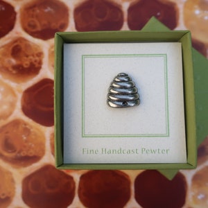 Beehive Pewter Lapel Pin- CC448- Bees, Pollinators, Save the Bees, and ...